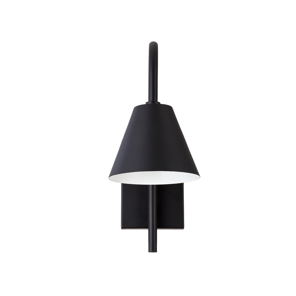 Eclipse Curved Arm Wall Light in Matte Black – 2E Design